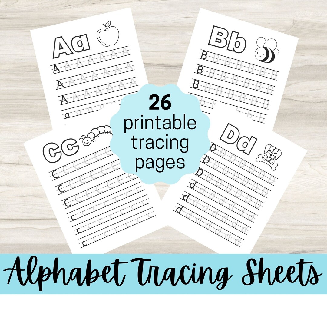 Alphabet Tracing Worksheets, 26 Lettering Worksheets, Letter Tracing ...
