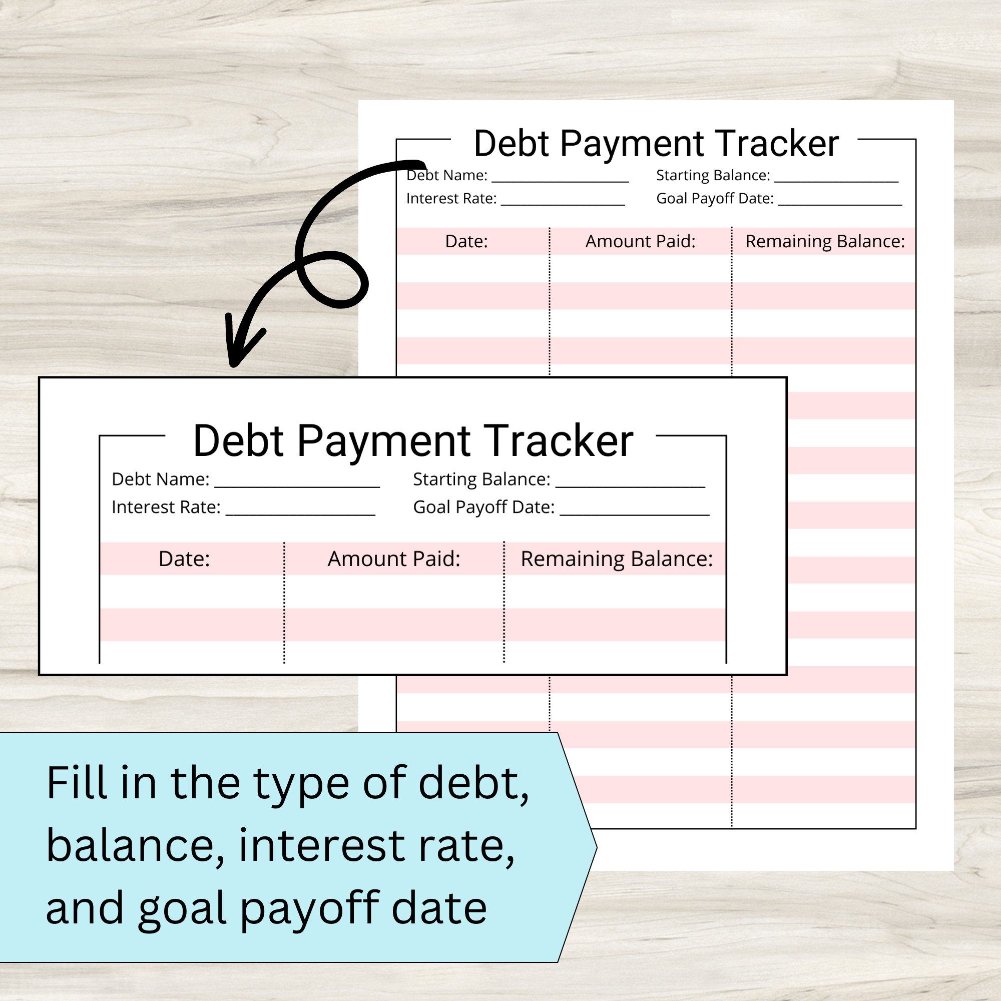 Debt Payoff Tracker Printable, Debt Tracker, Printable Debt Payoff ...