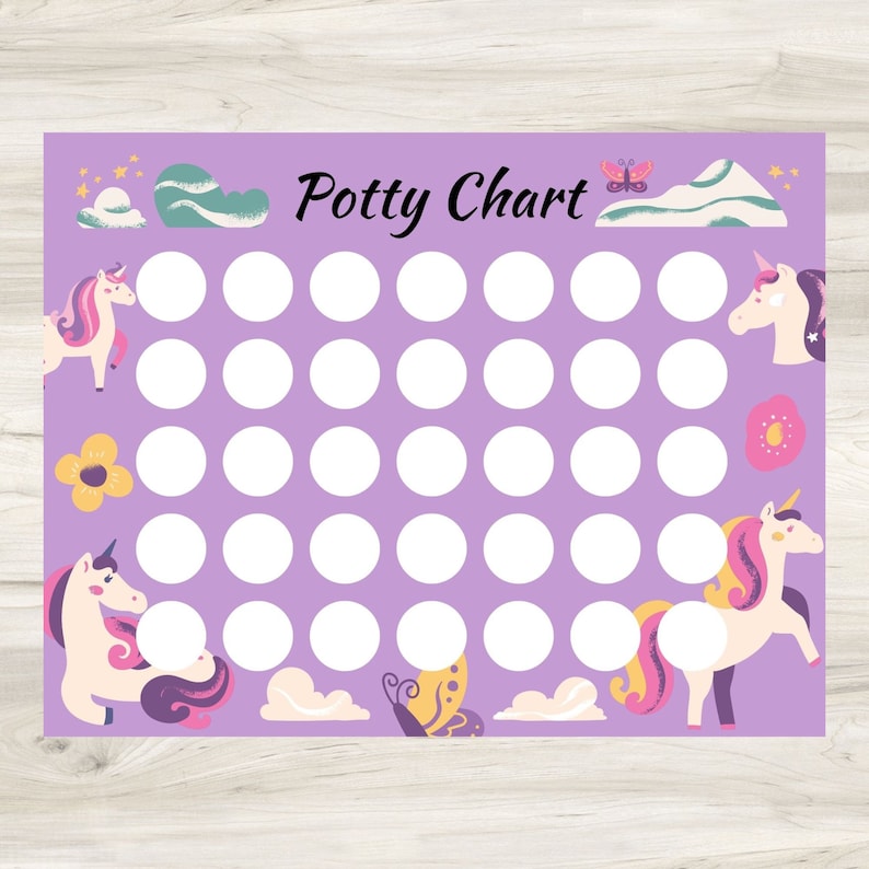 Potty Charts for Girls, 6 Printable Potty Training Charts for Kids ...
