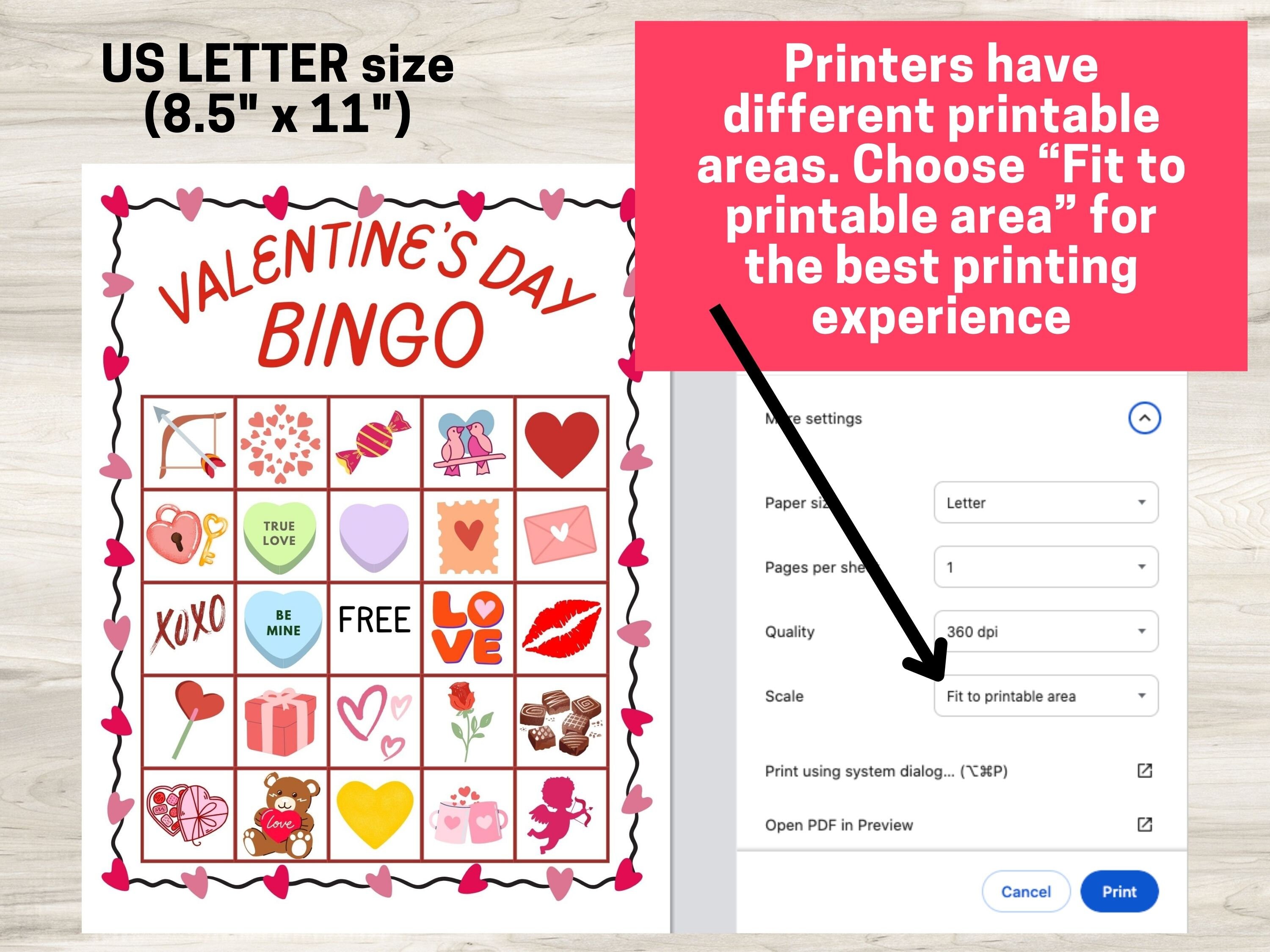 Valentine's Day Bingo Printable, 20 Valentine Bingo Cards, Great for a ...