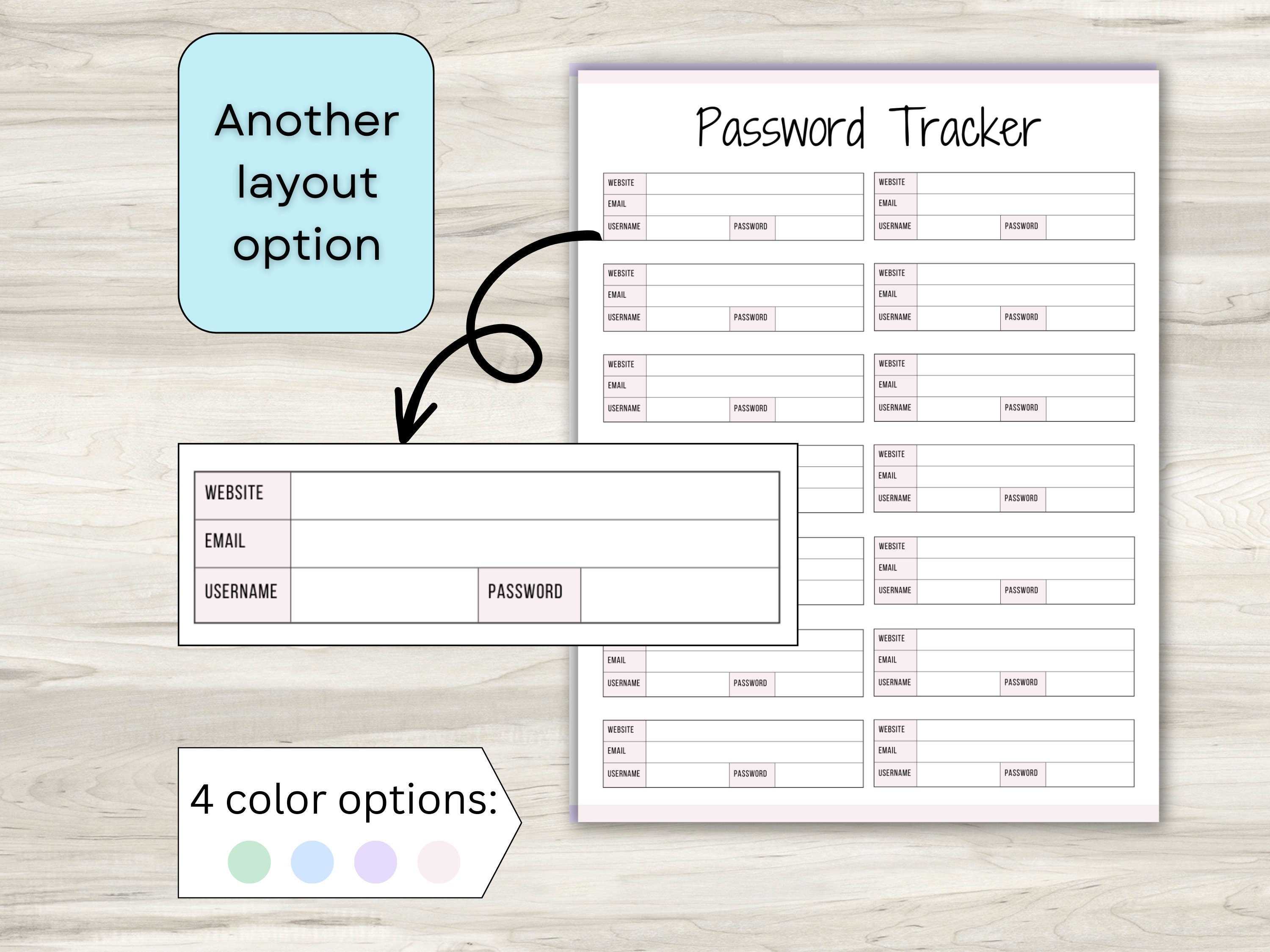 Login and Password Tracker, Password Log, US Letter Size PDF, Login ...