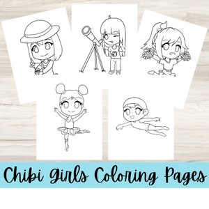Chibi Girls Coloring Pages, 30 Printable Chibi Coloring Pages, Coloring ...