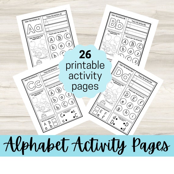 Alphabet Printable Activities Letter Tracing Preschool - Etsy