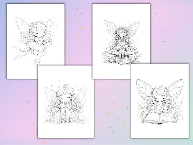 Whimsical Fairy Coloring Pages, Cute Fairies, Fairy Houses, Butterflies ...