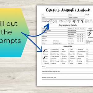 Camping Journal & Log Book, Camping Journal Pages, Travel Journal ...