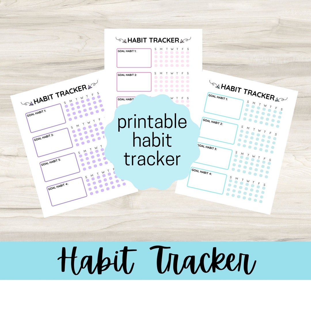 Habit Tracker Sheet, Goal Tracker Sheet, Printable Goal Tracker ...
