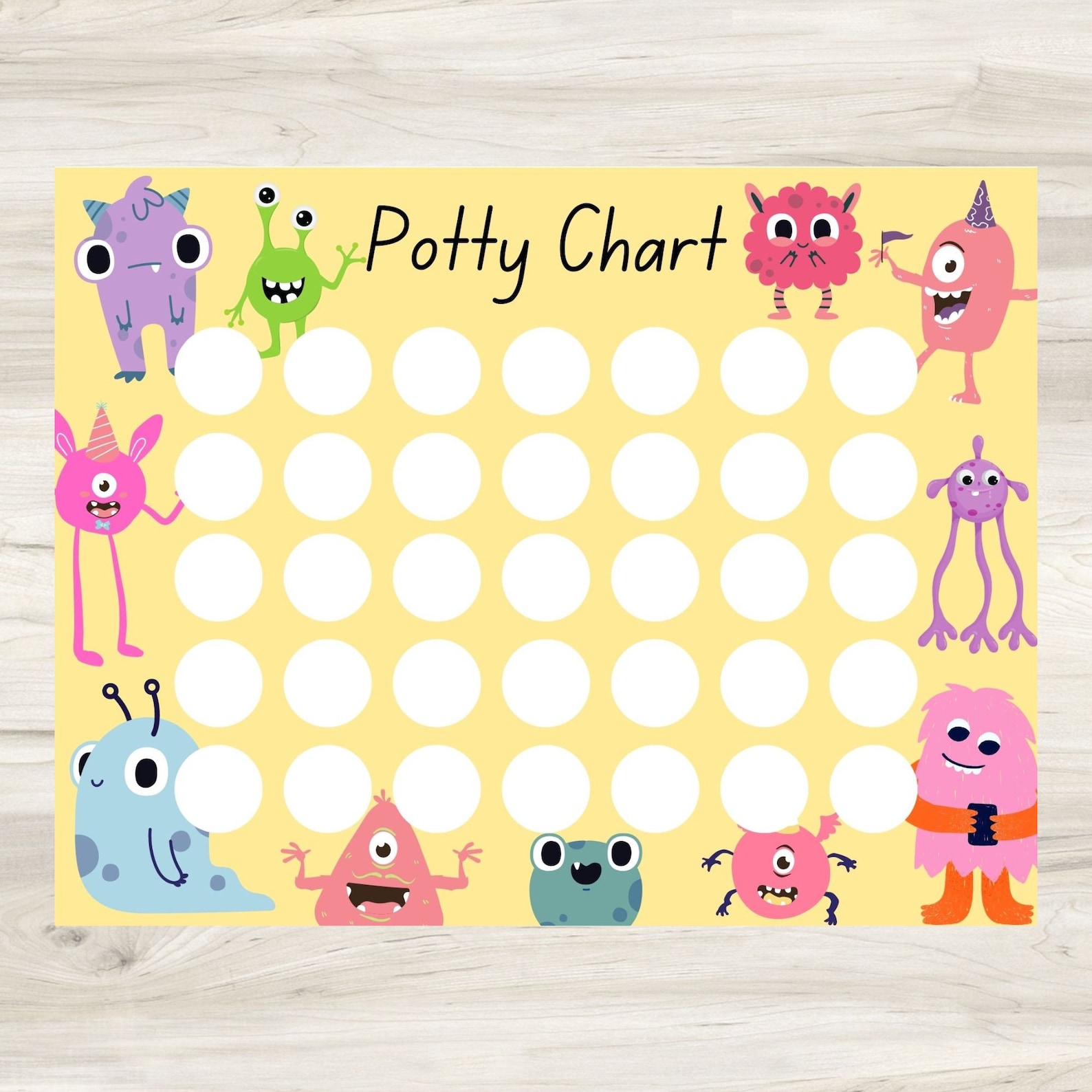 Potty Charts for Girls, 6 Printable Potty Training Charts for Kids ...