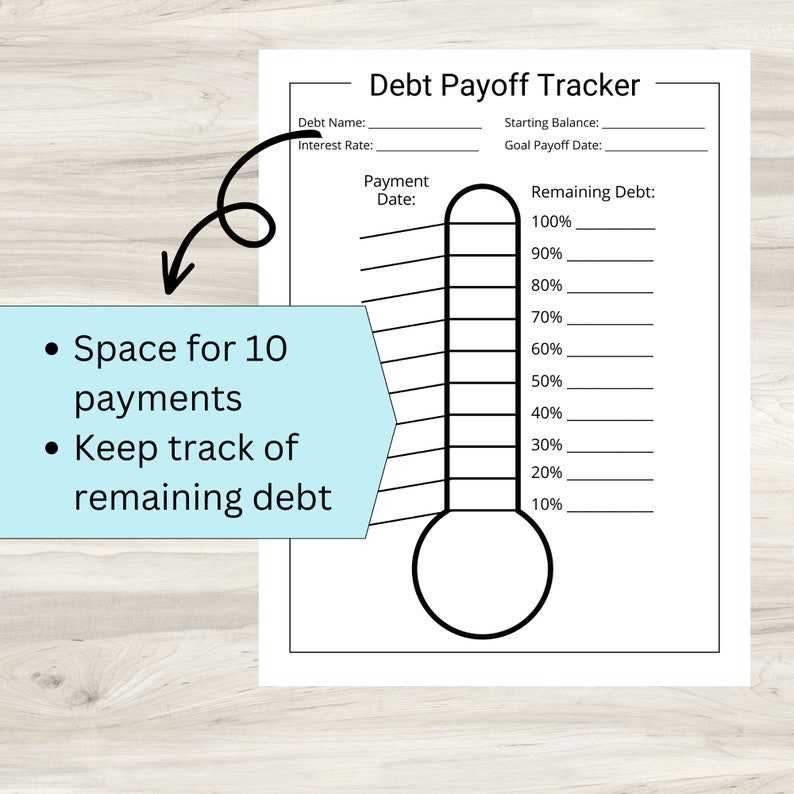 Debt Payoff Tracker Printable, Debt Tracker, Printable Debt Payoff ...