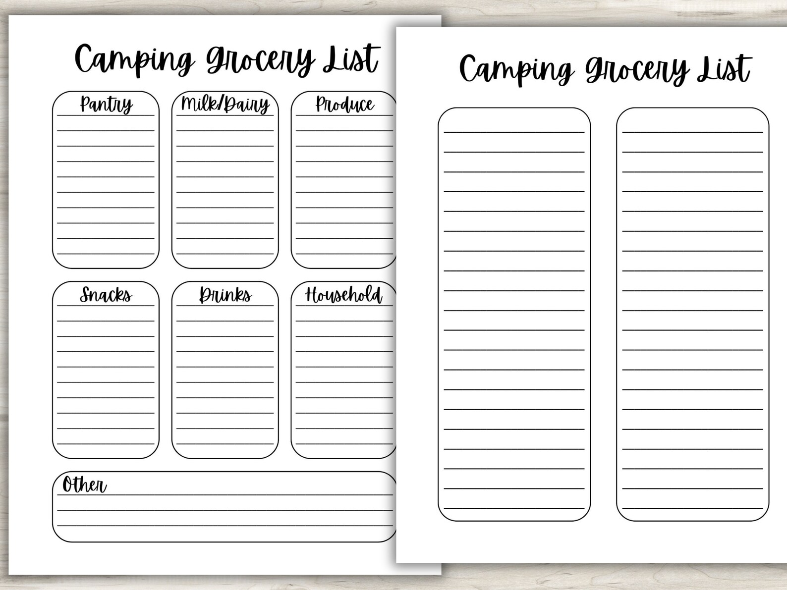 Printable Camping Journal & Logbook Bundle, Meal Planner, Packing List ...