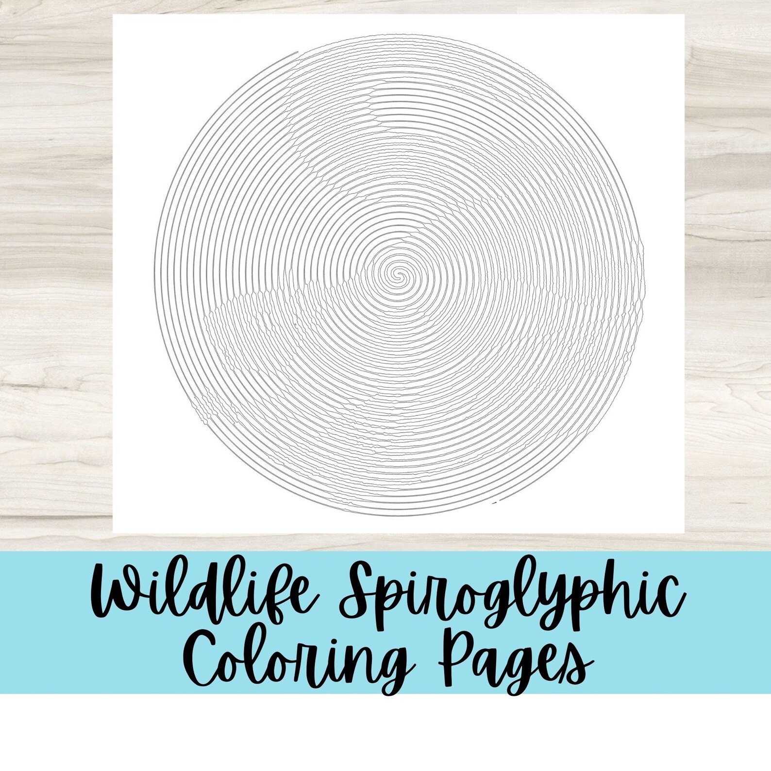 20 Spiroglyphic Wildlife Coloring Pages Print at Home - Etsy