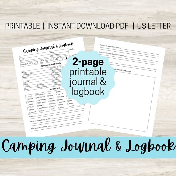Camping Journal - Etsy