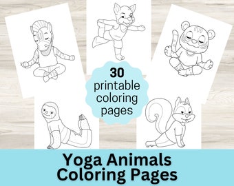 Cat Yoga Coloring Pages Asanas Yoga Poses Kids Yoga - Etsy
