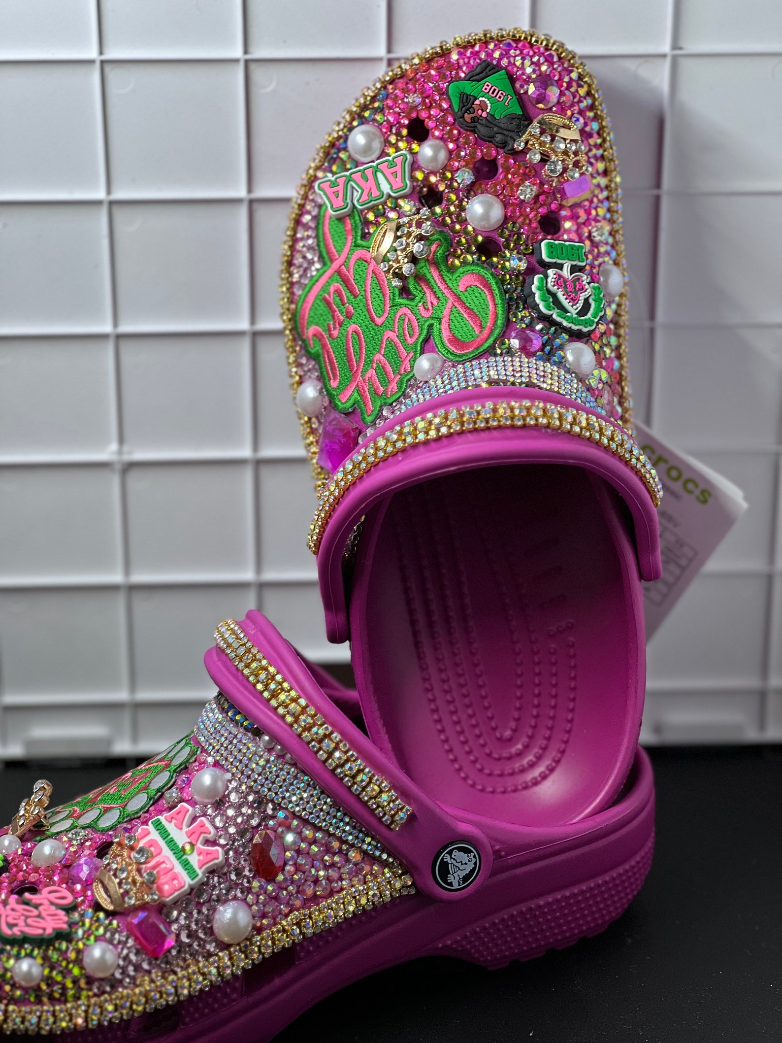 AKA Pretty Girl Sorority Luxe Crocs - Etsy