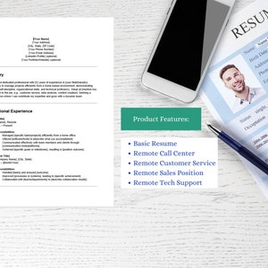 5 Professionally Designed Digital Work From Home Resumes - Etsy