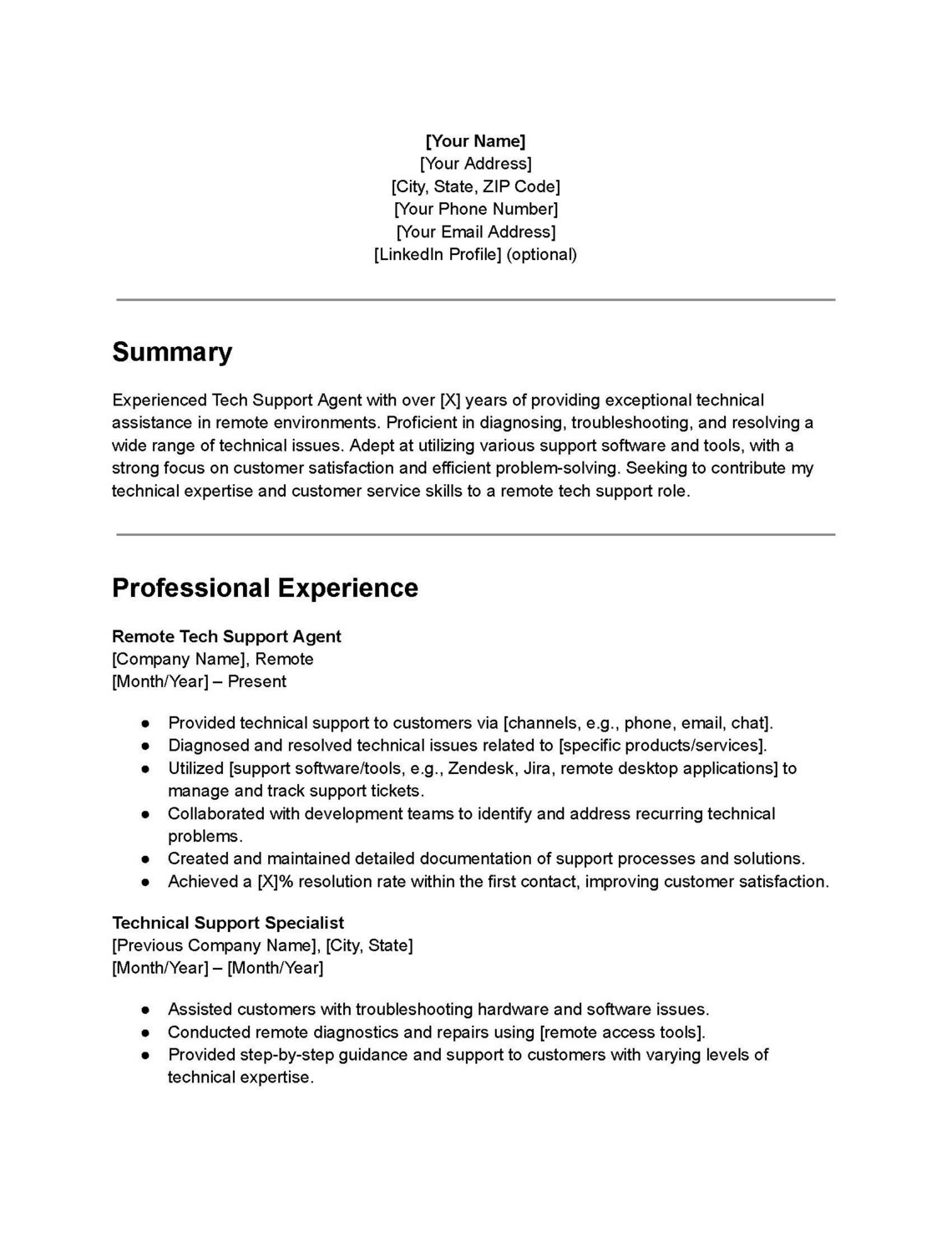 5 Professionally Designed Digital Work From Home Resumes - Etsy