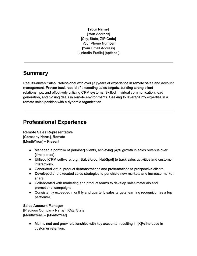 5 Professionally Designed Digital Work From Home Resumes - Etsy
