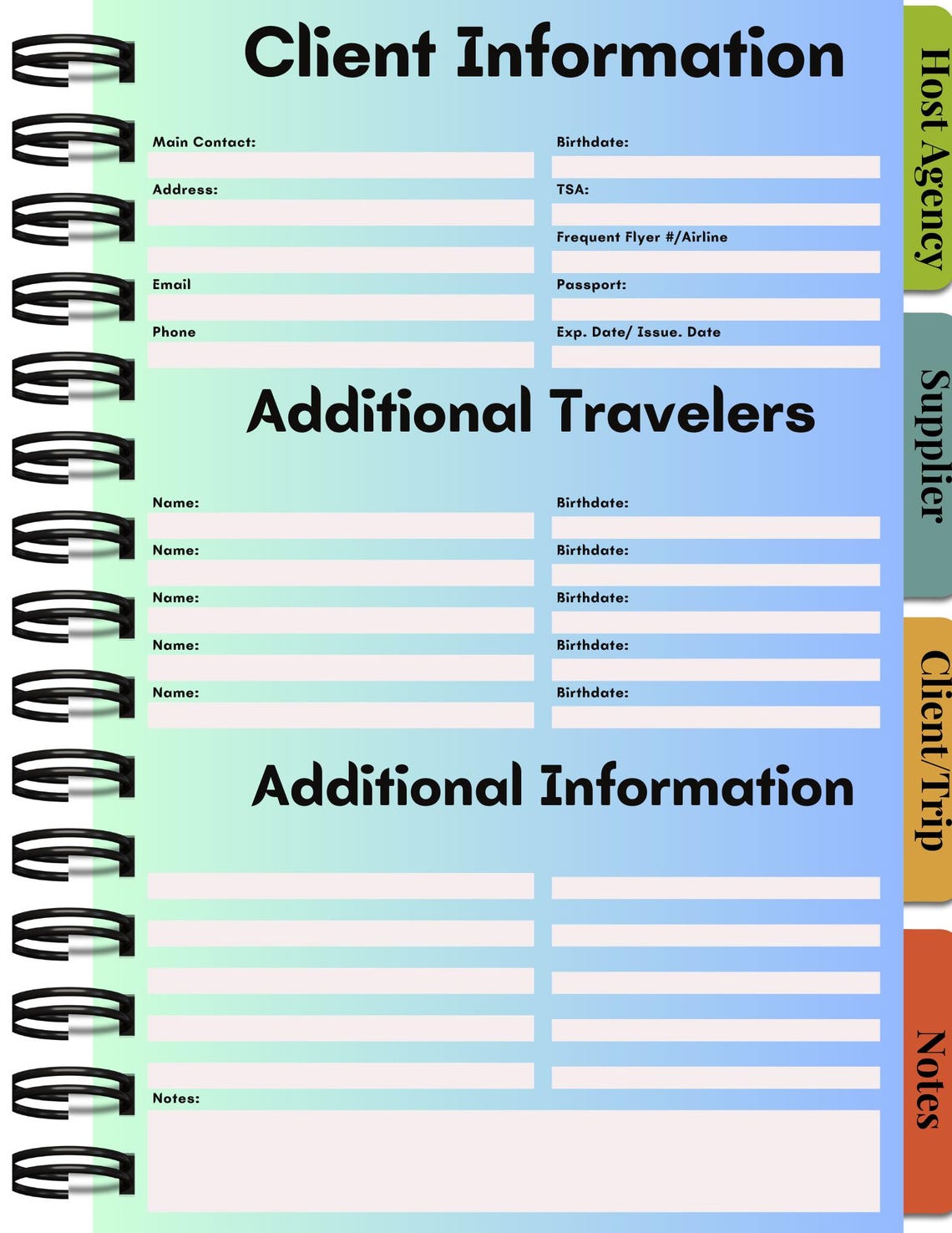 Digital Travel Agent Planner, Client Planner, Hyperlink Planner, Trip ...