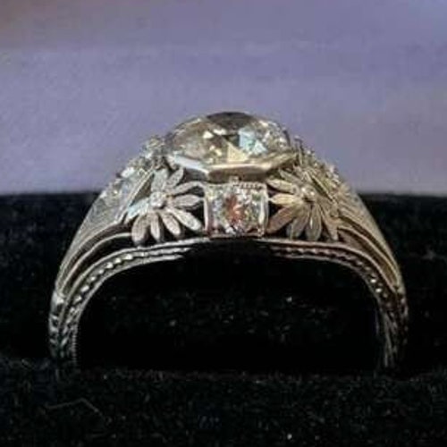 Art Deco Diamond Wedding Ring Vintage Diamond Eternity Ring - Etsy Art Deco Diamond Wedding Ring Vintage Diamond Eternity Ring - Etsy
