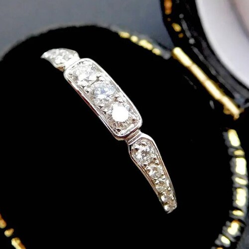 Art Deco Diamond Wedding Ring Vintage Diamond Eternity Ring - Etsy Art Deco Diamond Wedding Ring Vintage Diamond Eternity Ring - Etsy