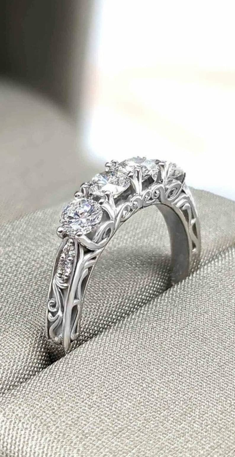 1890s Art Deco Diamond Wedding Band Vintage Diamond Eternity Ring ...