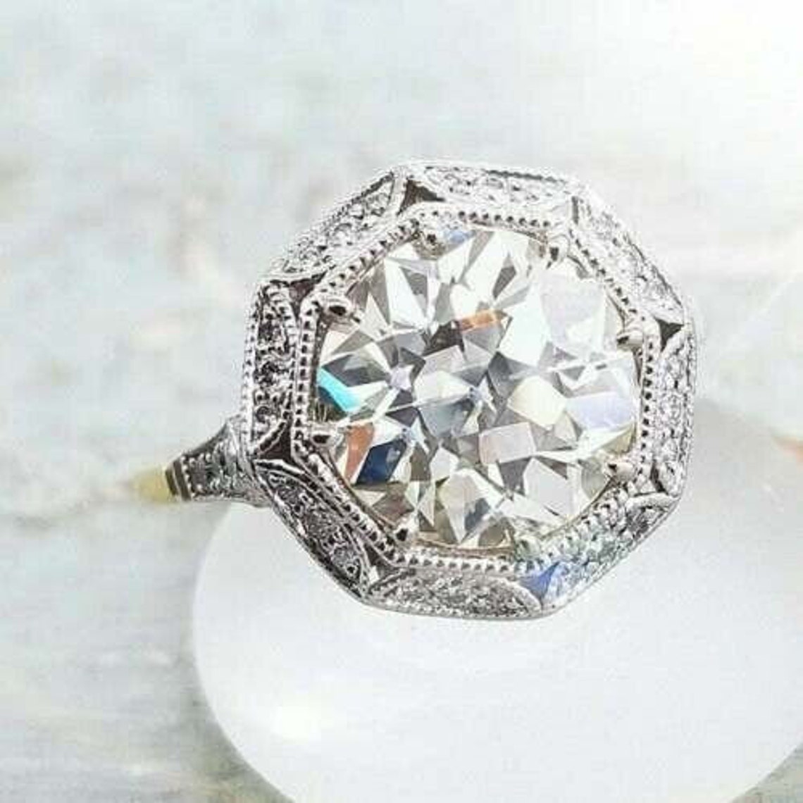 Circa 1890s Retro Vintage Art Deco 2.20ct Round Diamond - Etsy