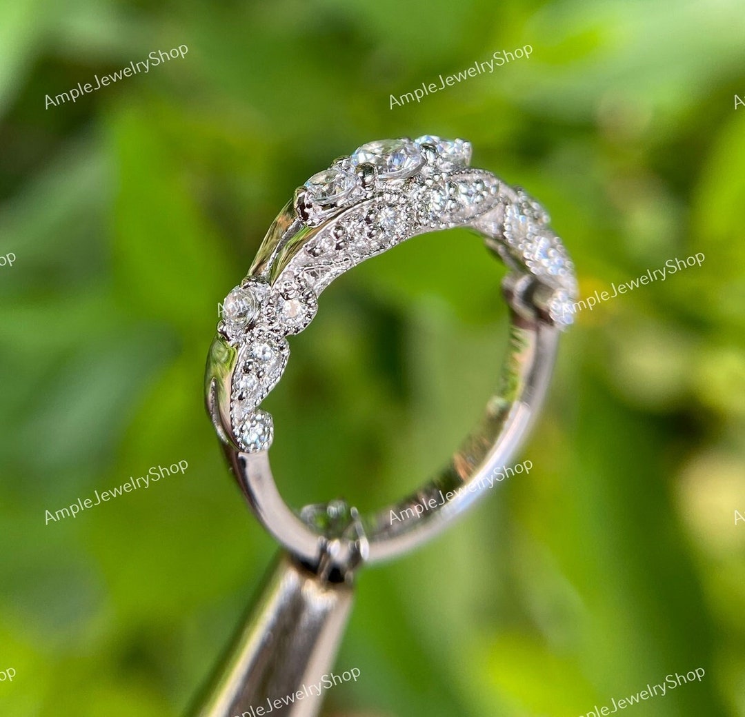 Vintage Circa 1890s Diamond Wedding Band Antique Ring Delicate Woman Ring Art Deco Band ...