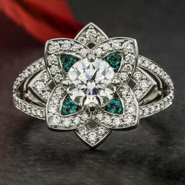 Flower Ring Art Deco - Etsy