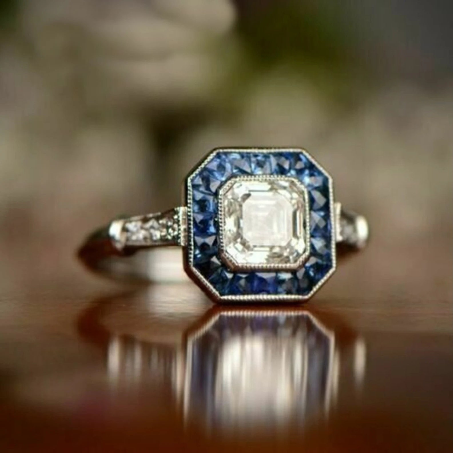 1890's 2.00ct Vintage Asscher Cut Diamond Ring Edwardian - Etsy