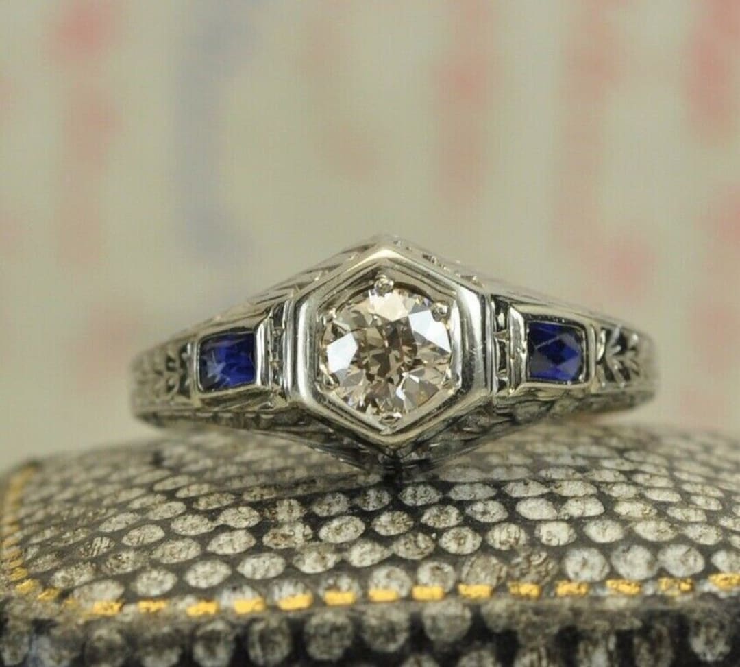Circa 1890s Era Vintage Old European Diamond Ring 1.60ct Art Deco ...