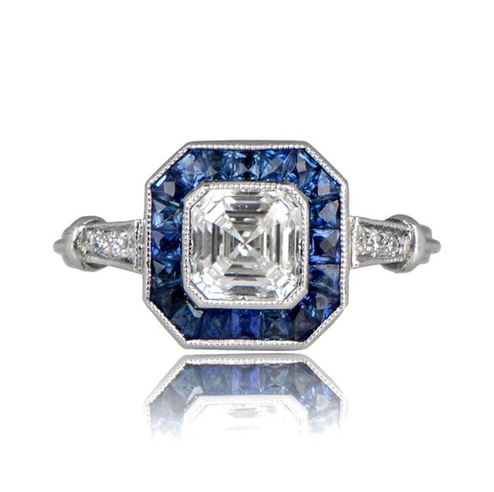 1890's 2.00ct Vintage Asscher Cut Diamond Ring Edwardian - Etsy