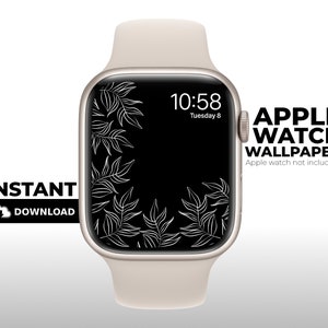 Apple Watch Wallpaper, Minimalist Tropical Leaf, Apple Watch Face ...