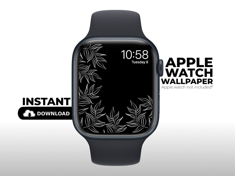 Apple Watch Wallpaper, Minimalist Tropical Leaf, Apple Watch Face ...