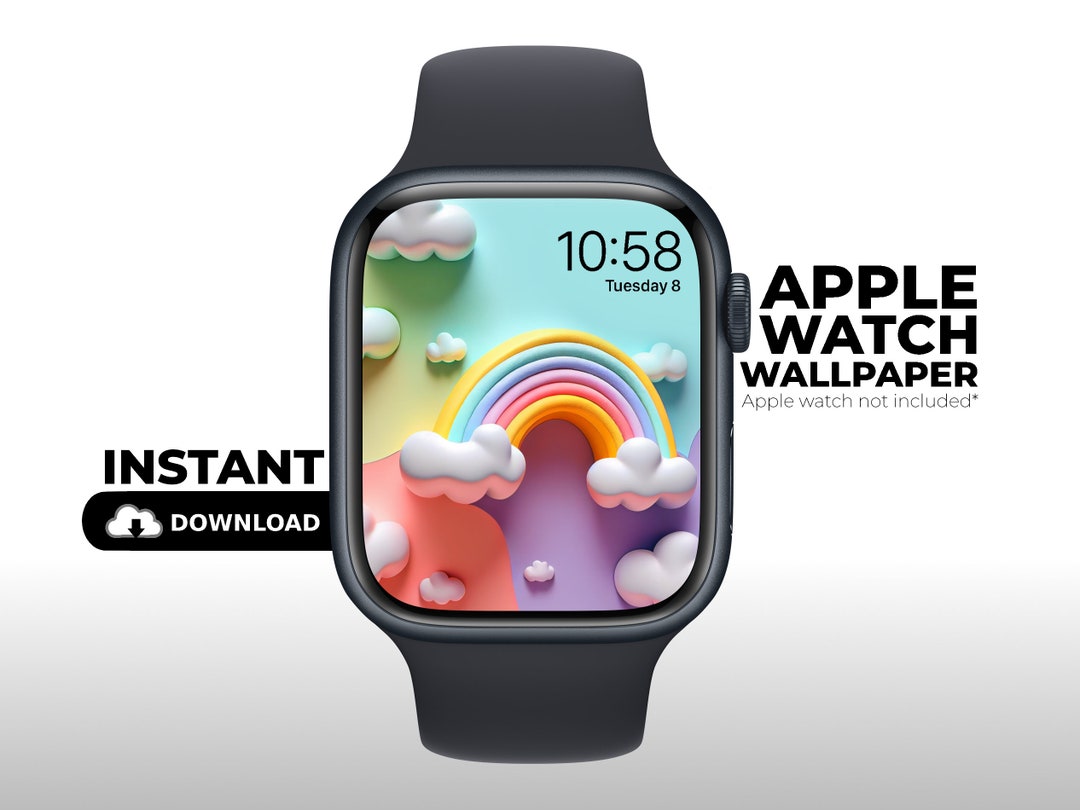 Pastel Rainbow Clouds, Apple Watch Wallpaper, Apple Watch Face, Apple ...