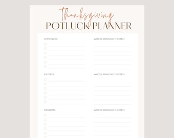 Potluck Sign up Sheet Fall Potluck Sign up Sheet - Etsy