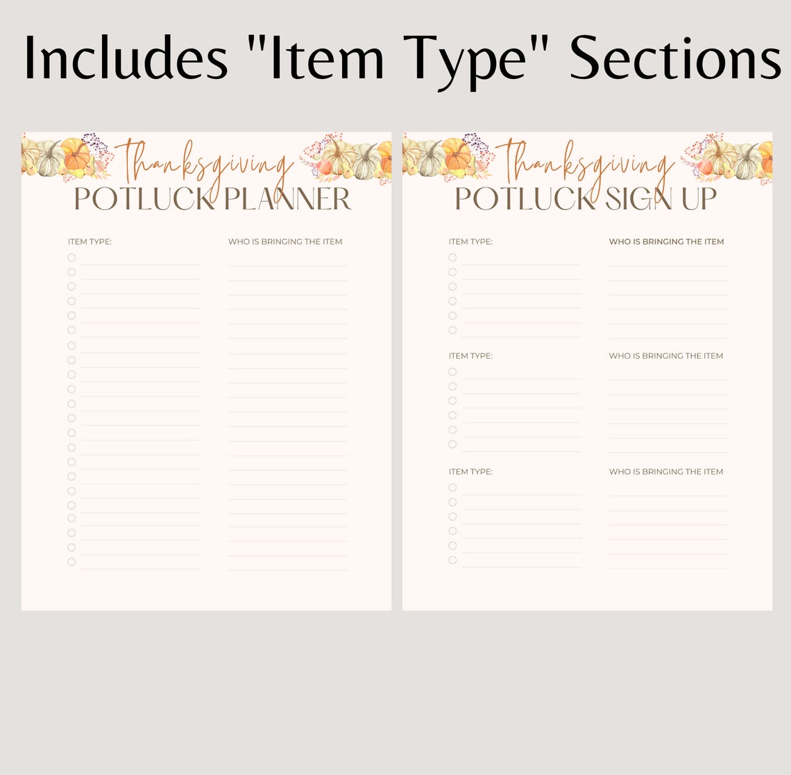 Thanksgiving Fall Potluck Printable, Sign up Sheet, Potluck Dinner ...