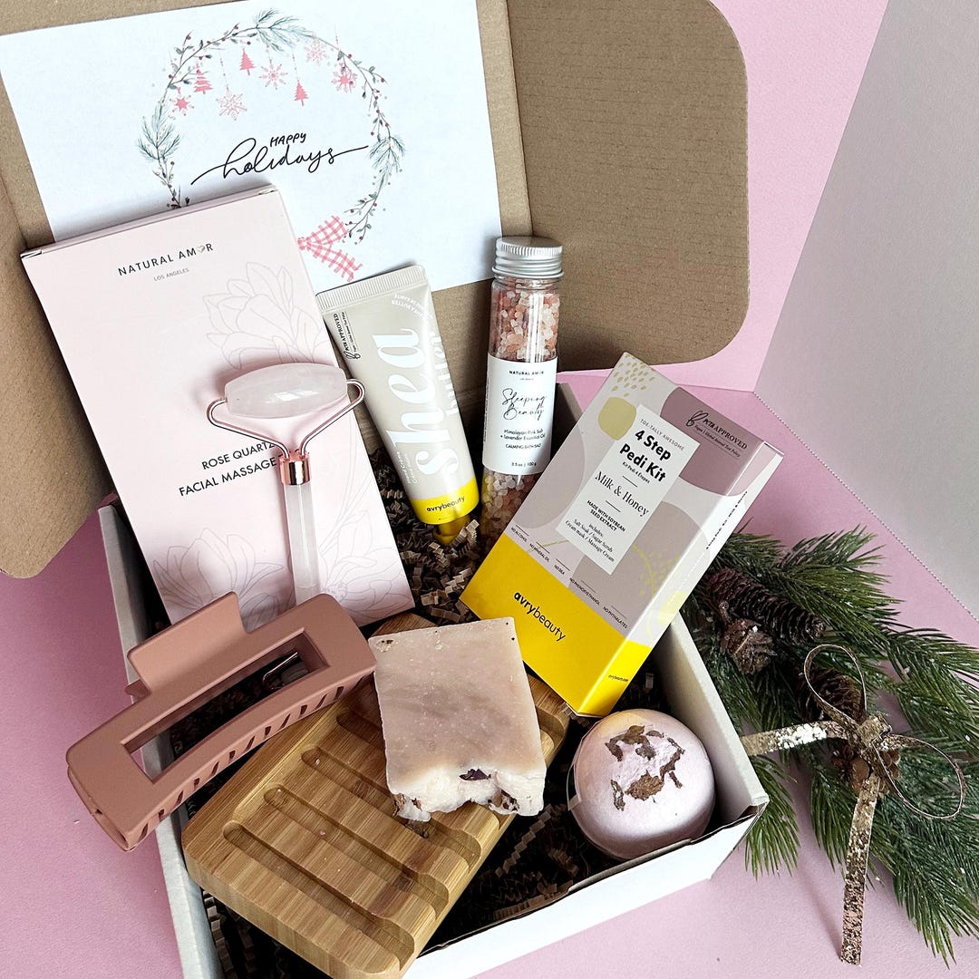 Holiday Luxury Beauty Gift Box: Home Spa Relaxation Set for Her - Etsy