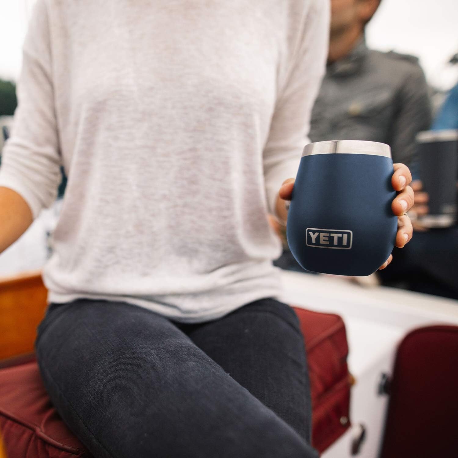 Navy Blue YETI Rambler 10 Oz Wine Tumbler, Vacuum Insulated, Stainless ...