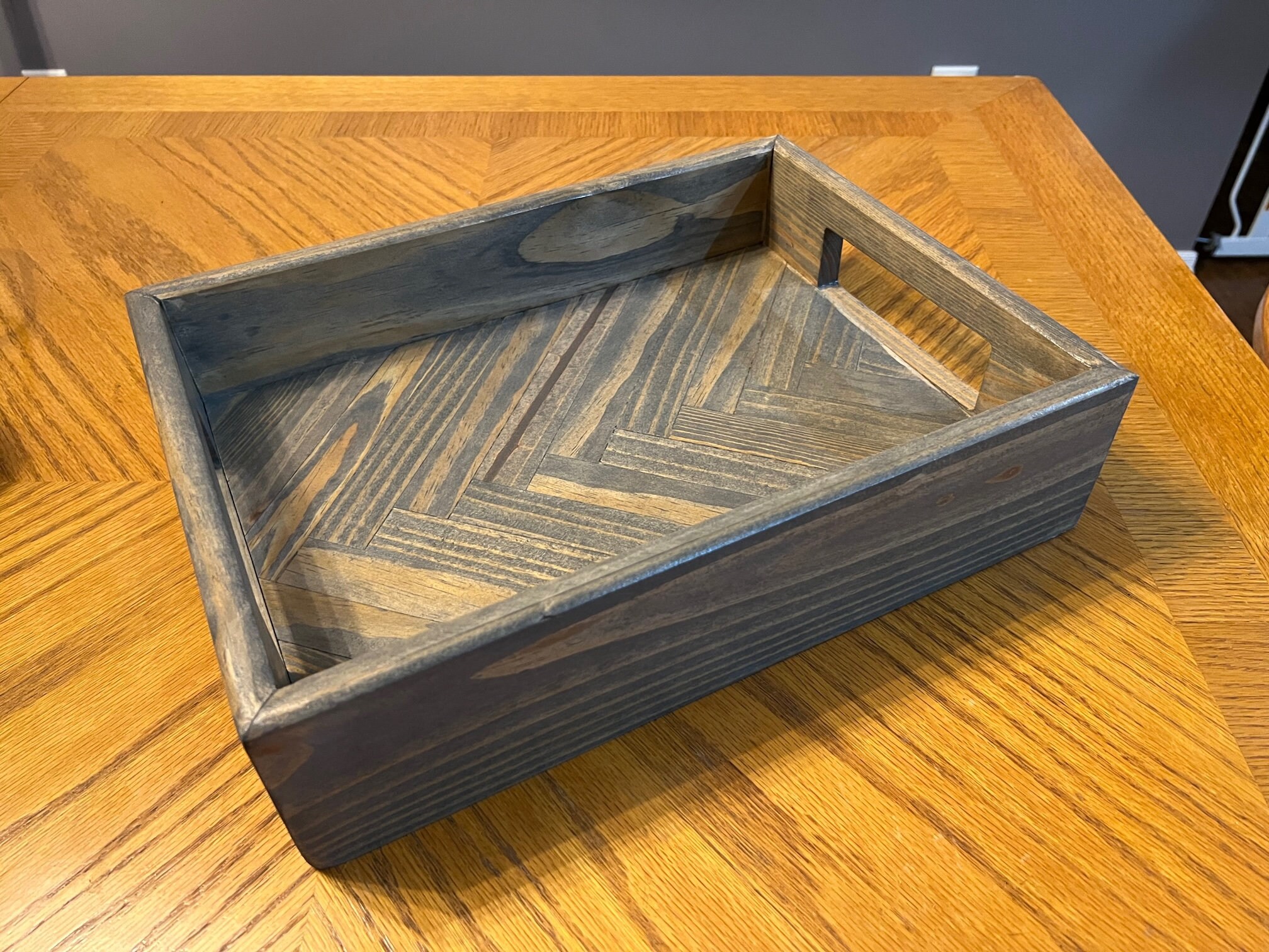 Herringbone Serving Tray Reclaimed Pallet Wood Tray - Etsy