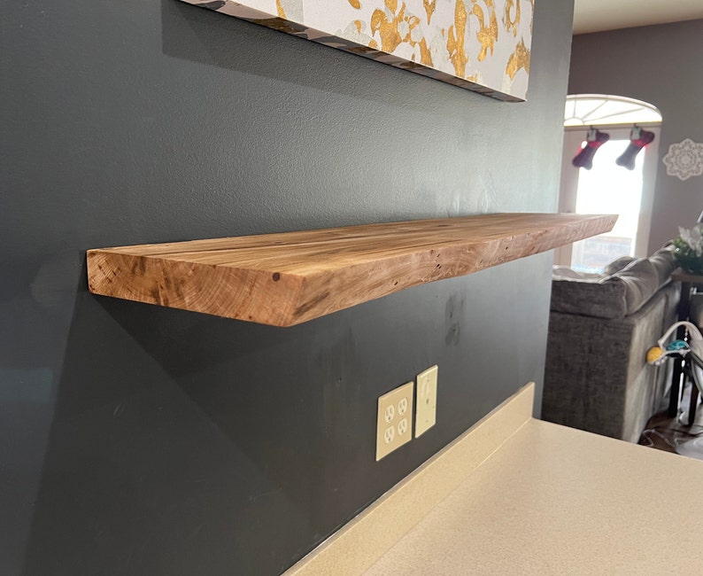 Live Edge Floating Shelf | Sweet Gum, Red Oak, Walnut, Cherry, or Maple ...