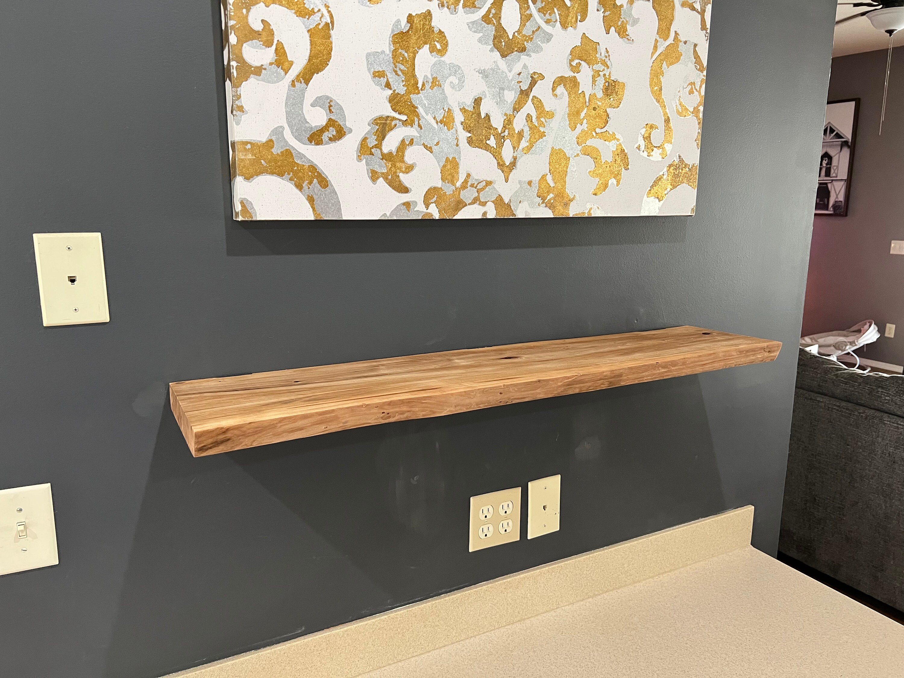 Live Edge Floating Shelf | Sweet Gum, Red Oak, Walnut, Cherry, or Maple ...