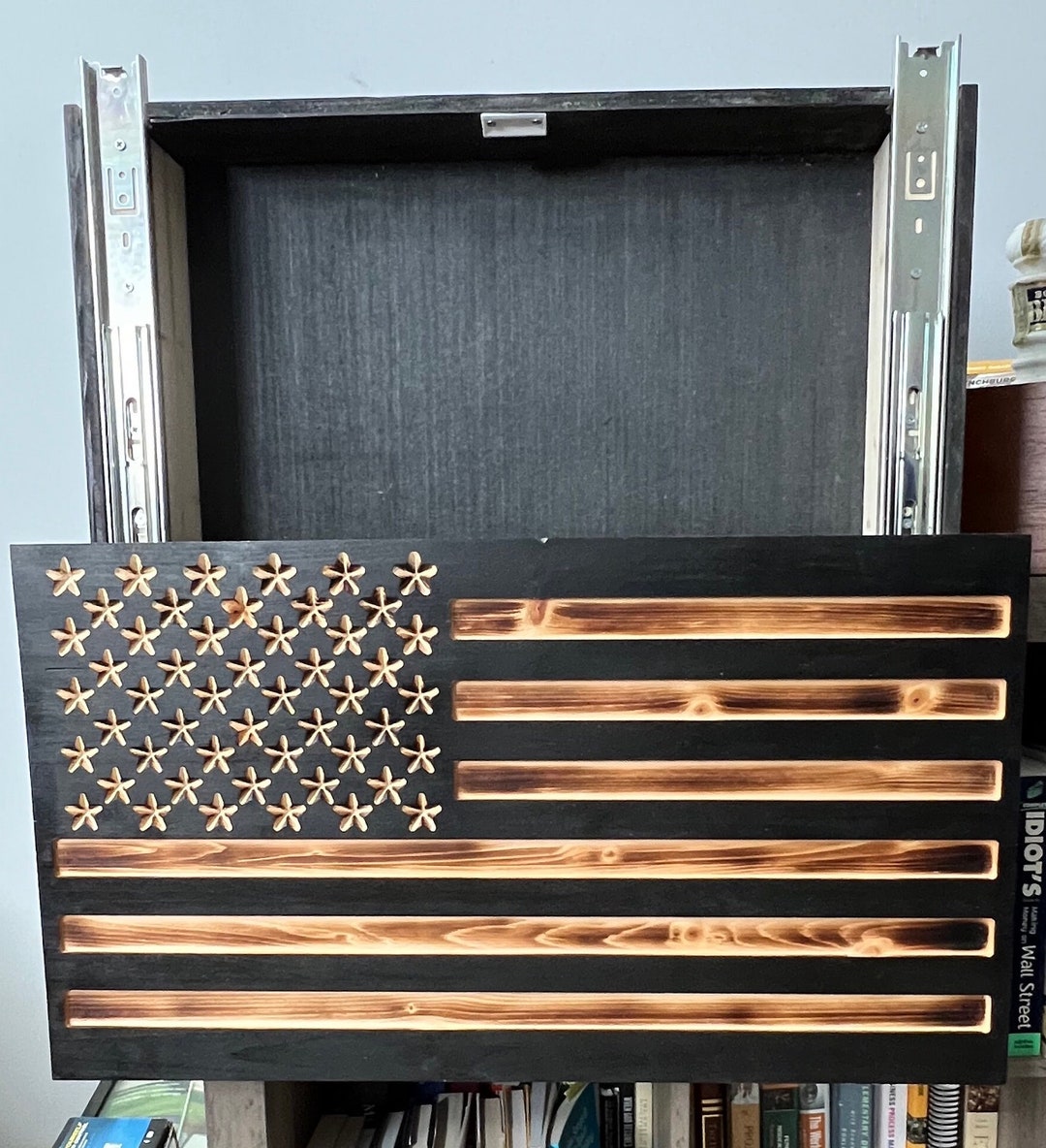 American Flag Hideaway Shelf Slide-down Concealment Flag - Etsy