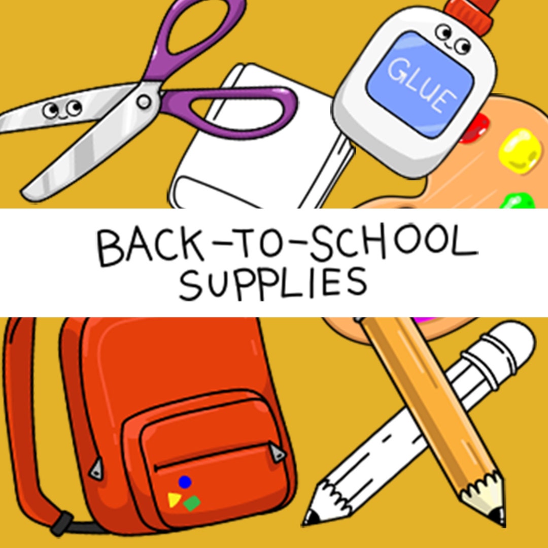 Back to School Supplies Clip Art Mini-set - Etsy