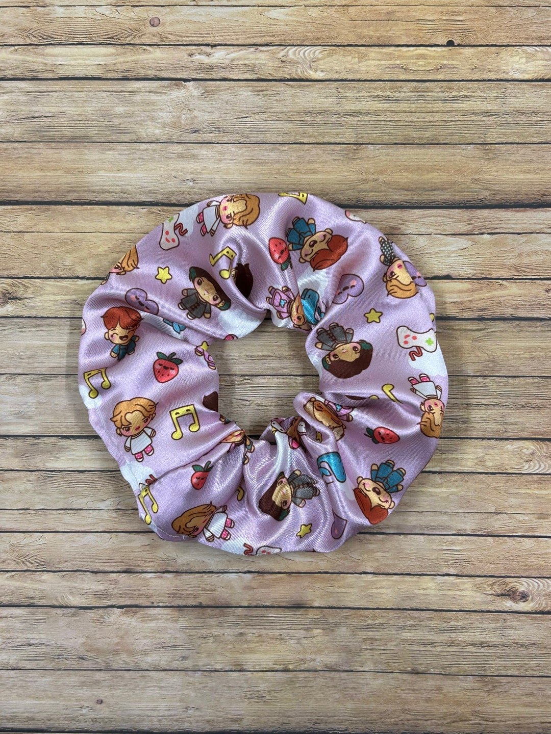 Satin Kawaii Chibi BTS Scrunchie - Etsy