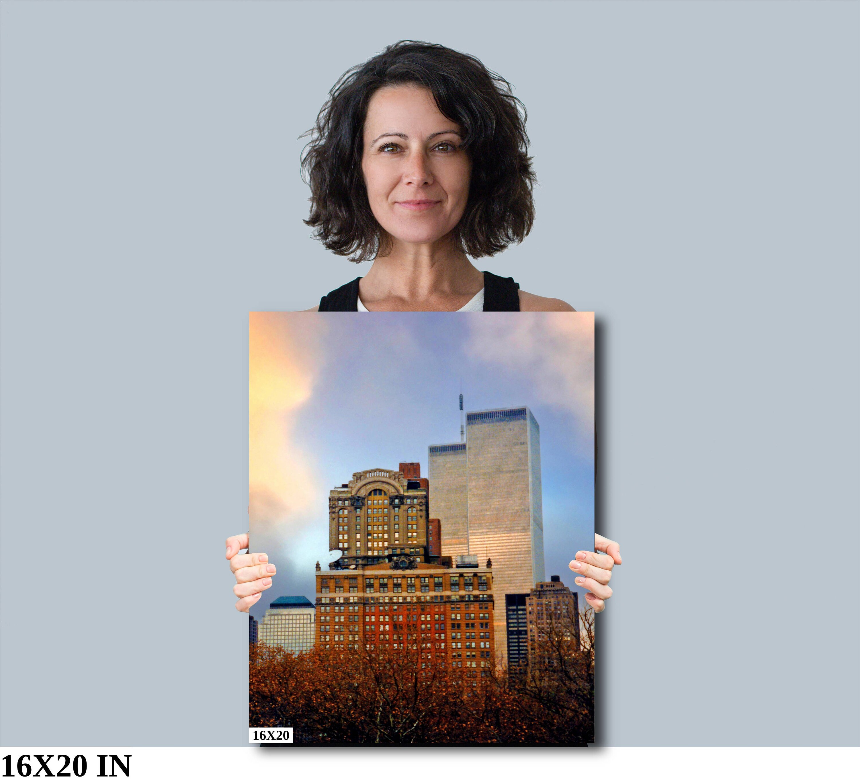 World Trade Center Downtown Manhattan Skyline Shot Vertical Enhanced ...