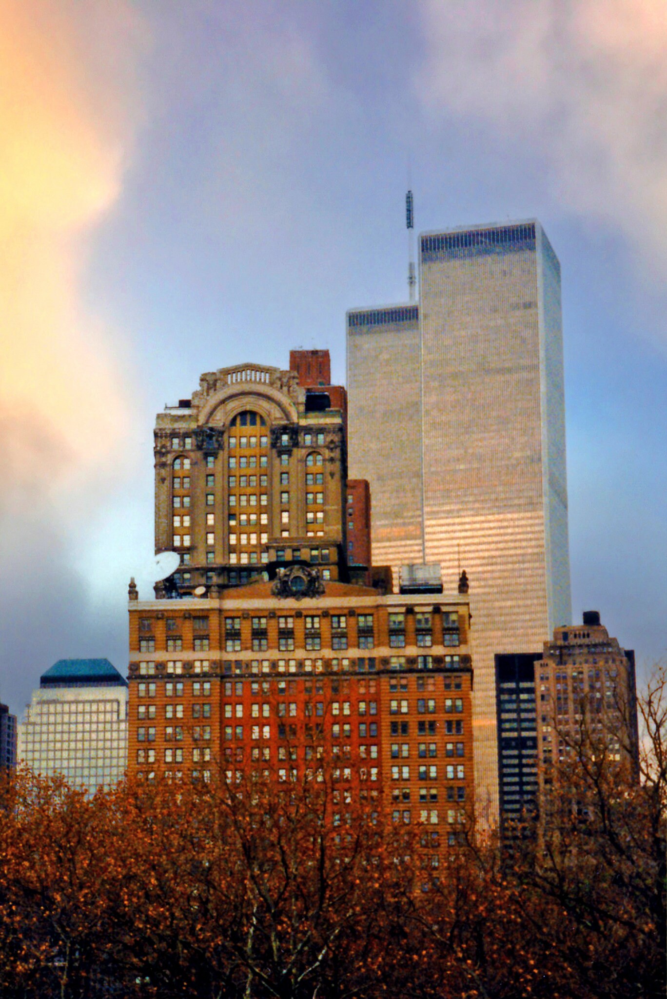 World Trade Center Downtown Manhattan Skyline Shot Vertical Enhanced ...