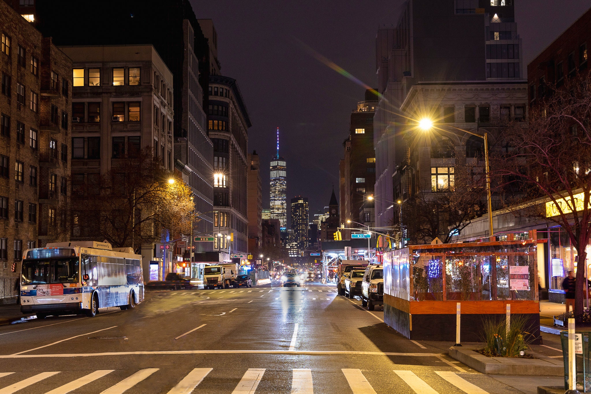 NYC Looking Down 1st From 16th 1 World Trade NYC Street Metal Print ...
