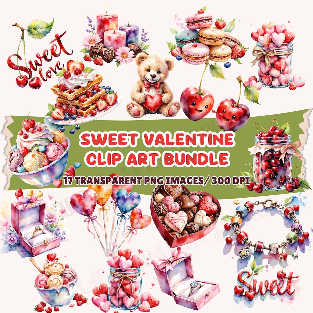 Sweet Valentine Clip Art, Heart Illustrations & Graphics for Valentine ...