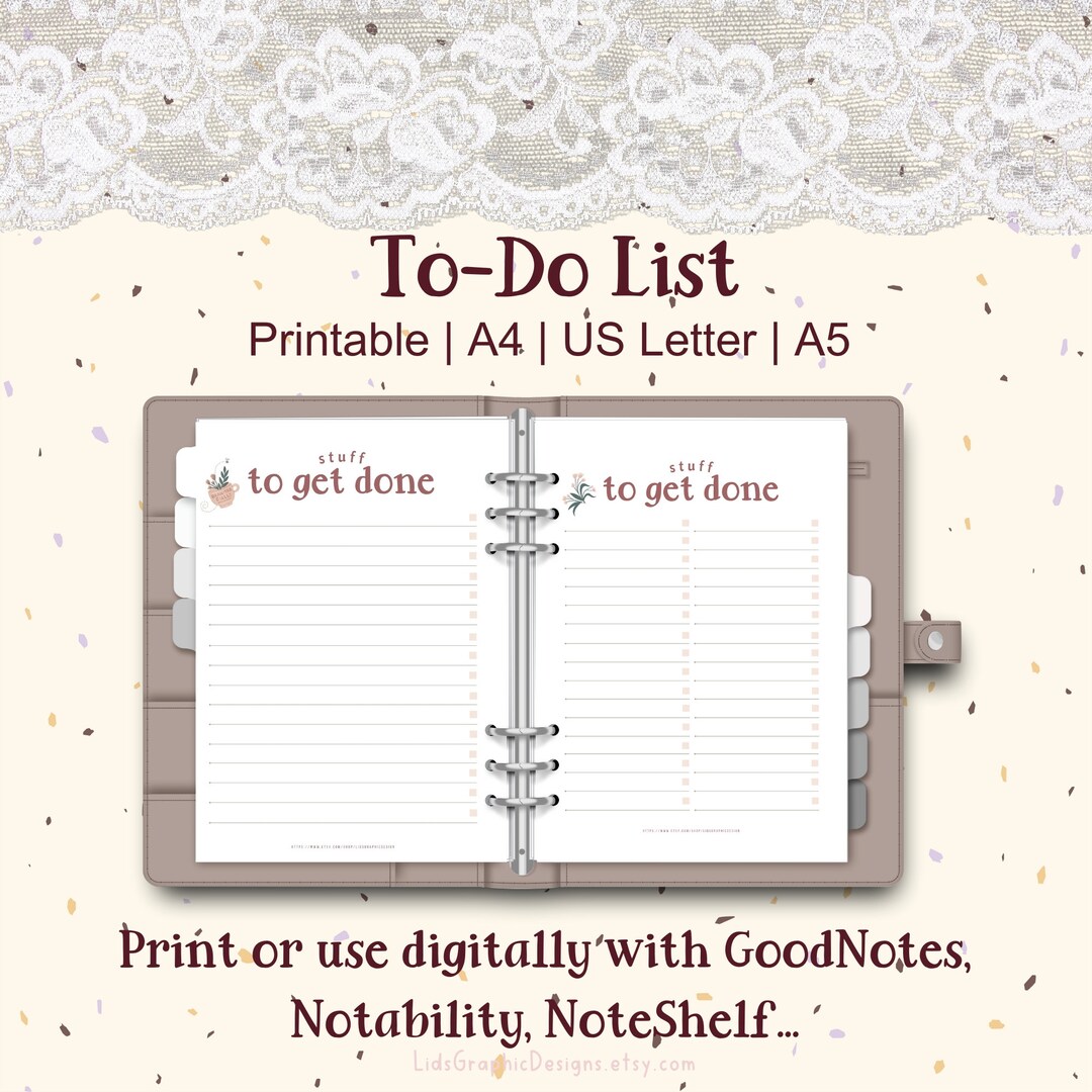 Printable To-do List Planner, Goodnotes to Do List, Digital to Do List ...