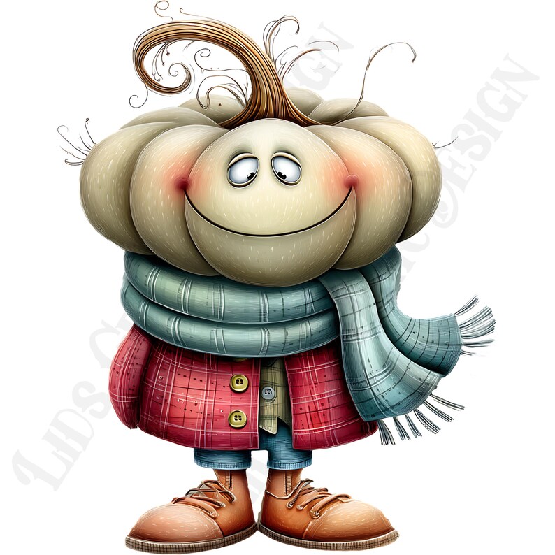 Whimsical Pumpkin Clip Art: 28 Halloween PNG Images (digital Download ...