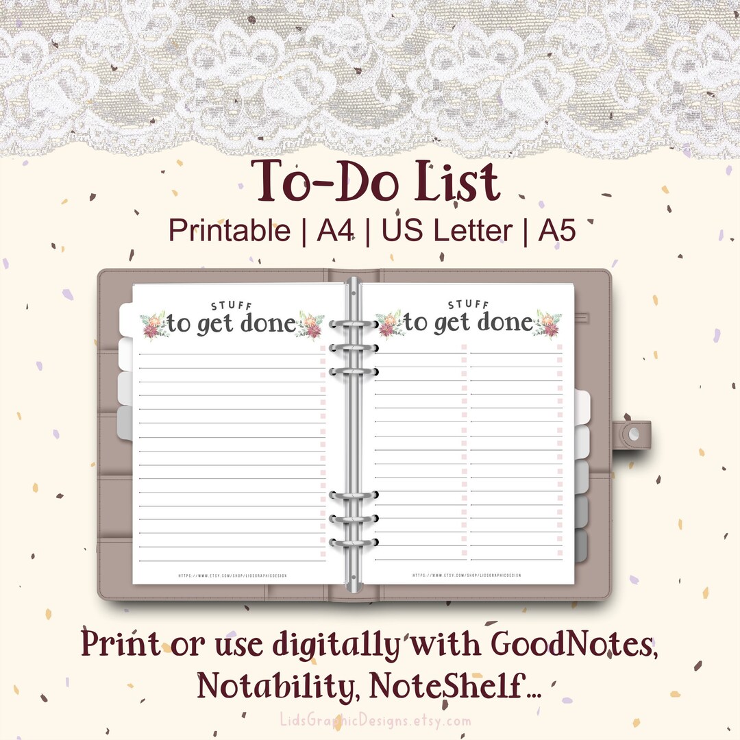Printable to Do List Planner, Goodnotes to Do List, Digital to Do List ...